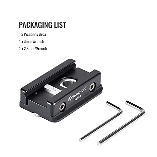 SUNWAYFOTO NP-60 Picatinny NATO Arca-Swiss Tripod Dovetail Adapter Mount Arca Compatible