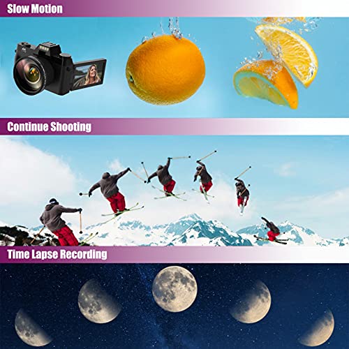 Vlogging Camera, 4K Digital Camera for YouTube Auto Focus & Anti Shake with WiFi, 16X Digital Zoom 32GB TF Card TopCam1.4