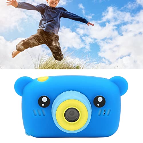 Kids Cartoon Camera, Front and Rear Dual Cameras Kids Camera Eco Friendly Multiple Fun Photo Frames ABS for Outdoor for 3β10 Years Old Kids (Blue)