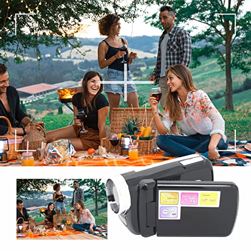 1.8 Inch 12MP Digital Camera, 4X Digital Zoom Camera, Entry-Level Camera, with LCD Screen, Fi-ll Light, for Seniors, Teenagers, Children and Students