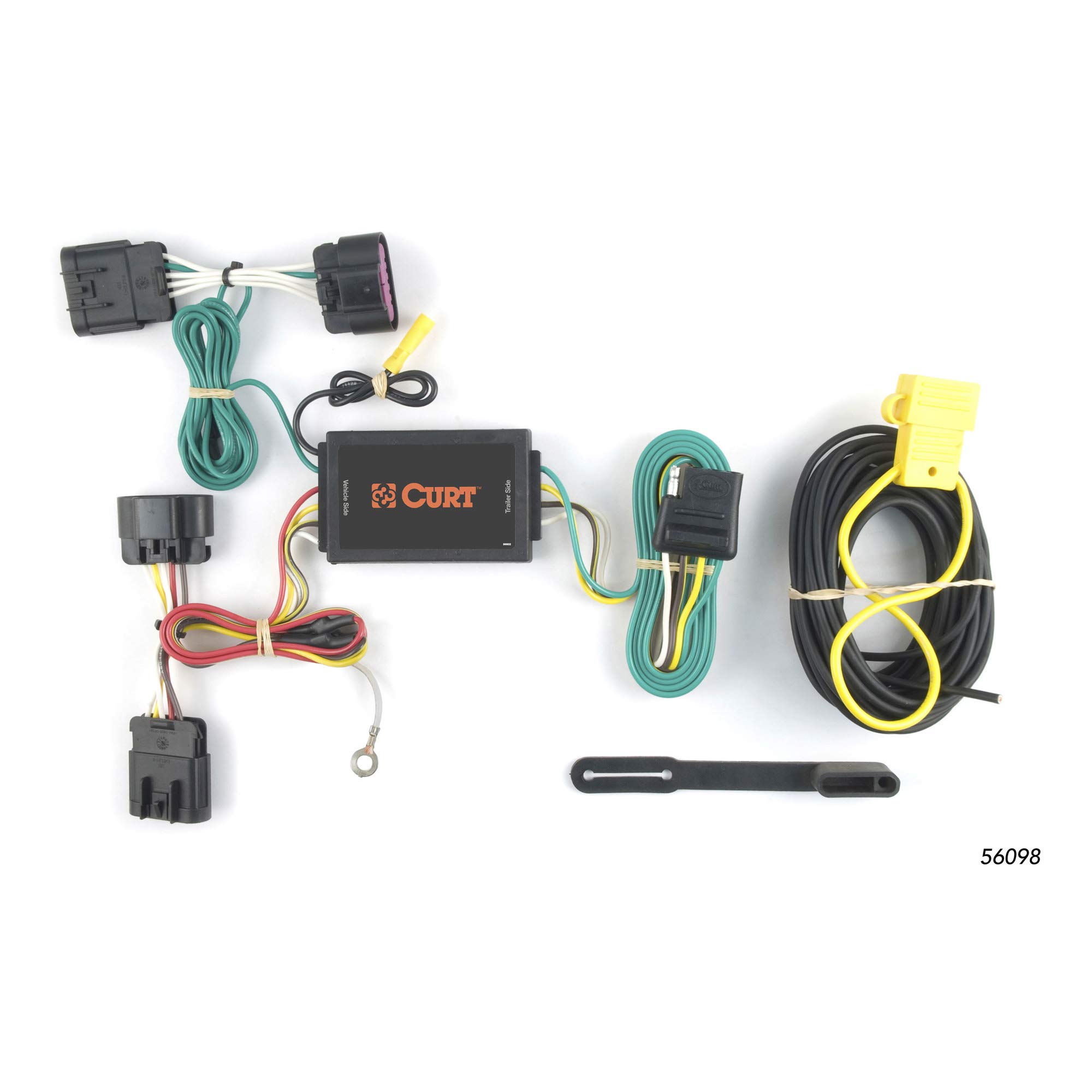 CURT 56098 Vehicle-Side Custom 4-Pin Trailer Wiring Harness, Fits Select Buick LaCrosse, black