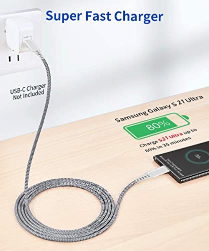 Long USB C to USB C Charger Cable 10ft 2Pack Charging Cord for Samsung Galaxy S22 S23 S20 S21 Plus Ultra FE 5G,Note 20/10,Note10,Note20,A52 A72 A53 5G,Google Pixel 6/6 Pro 4A 5,Fast Charge Power Wire