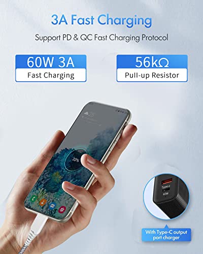 Long USB C to USB C Charger Cable 10ft 2Pack Charging Cord for Samsung Galaxy S22 S23 S20 S21 Plus Ultra FE 5G,Note 20/10,Note10,Note20,A52 A72 A53 5G,Google Pixel 6/6 Pro 4A 5,Fast Charge Power Wire