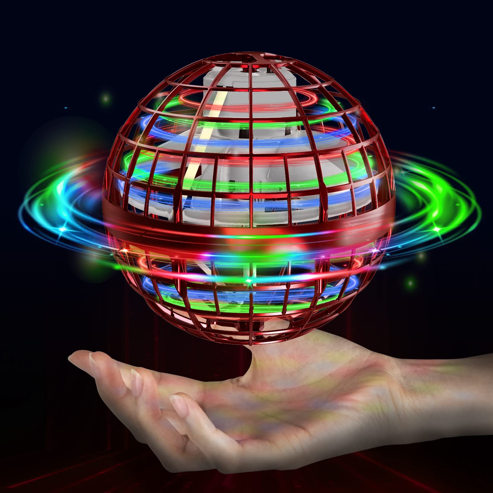 semai Flying Orb Ball Toys, Hover Orb, Hand Controlled Mini Drone Flying Ball Globe Shape Spinning UFO Magic Flying Boomerang Spinner Kids Adults Indoor Outdoor Toys Games