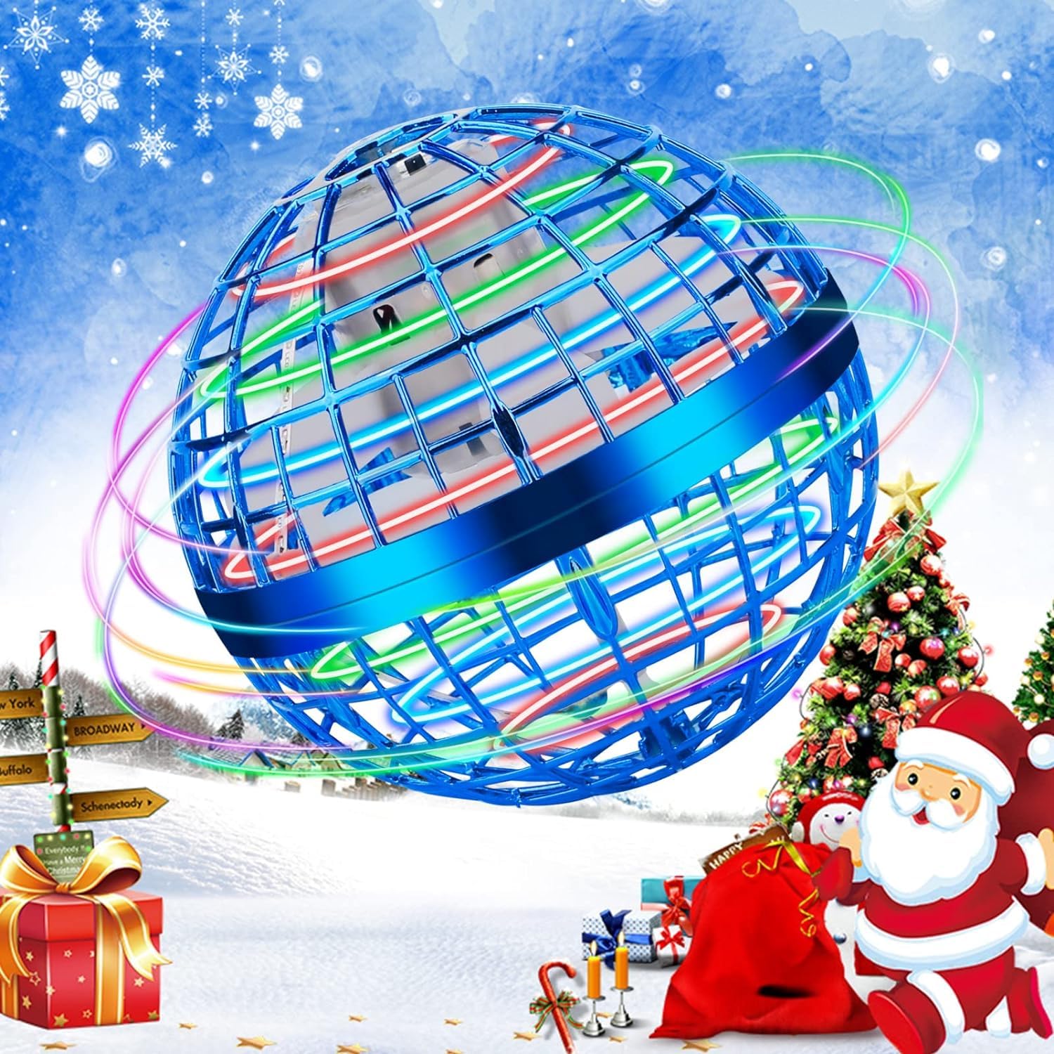 2023 Flying Orb Ball for Kids Adults, Hand Controlled Boomerang Ball, Soaring Flying Spinner Mini Drone, Hover Flying Ball Toy with LED Lights, Drone Ball with Endless Tricks Gifts for Boys Girls