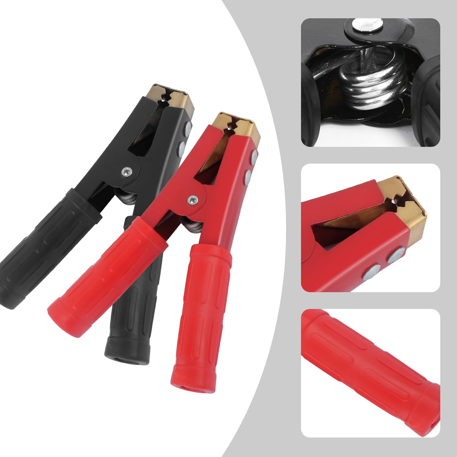 2PCS 1000A Car Alligator Clips,Pure Copper Battery Clamps Replacement for Heavy Duty Jumper Cables,Universal Battery Charger Clamps with PAC Insulating Handle for Car Truck SUV