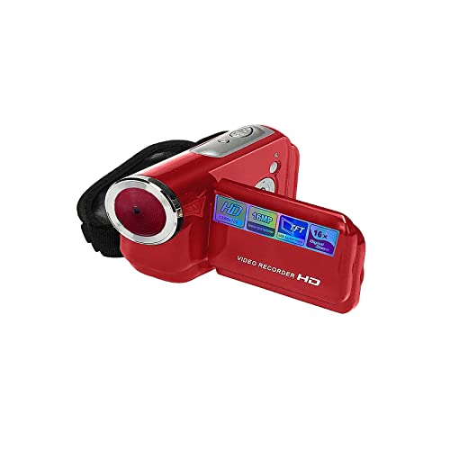 Digital Camera, 16 Million Megapixel Kids Camera, Vlogging Camera with 2.0'' LCD Screen 16X Zoom Compact Portable Mini Rechargeable Camera, Gifts for Students Teens Adults Beginners Seniors (Red)