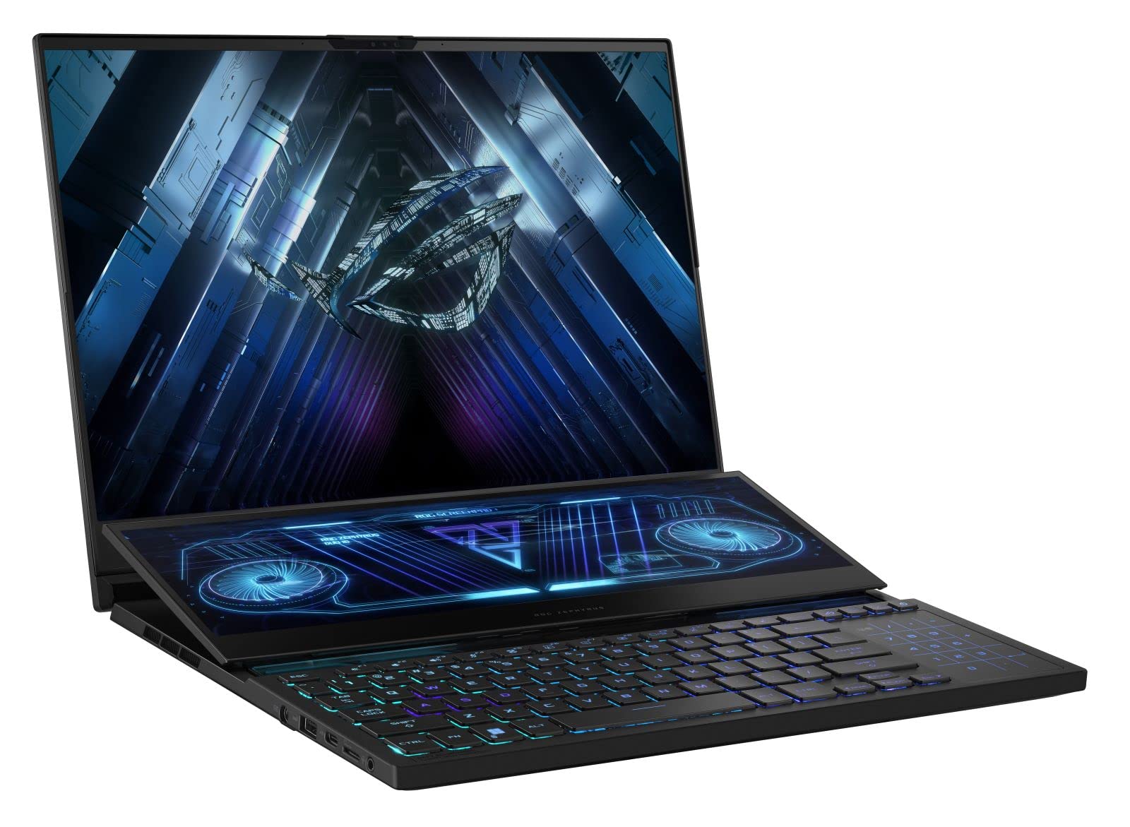 EXCaliberPC 2023 ASUS ROG Zephyrus Duo 16 GX650PY-XS97 (AMD Ryzen 9 7945HX, 32GB RAM, 2TB NVMe SSD, RTX 4090 16GB, 16" QHD+ 240Hz 3ms, Windows 11 Pro) Gaming Laptop