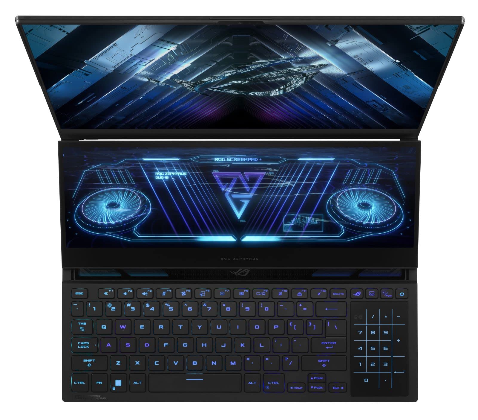 EXCaliberPC 2023 ASUS ROG Zephyrus Duo 16 GX650PY-XS97 (AMD Ryzen 9 7945HX, 32GB RAM, 2TB NVMe SSD, RTX 4090 16GB, 16" QHD+ 240Hz 3ms, Windows 11 Pro) Gaming Laptop