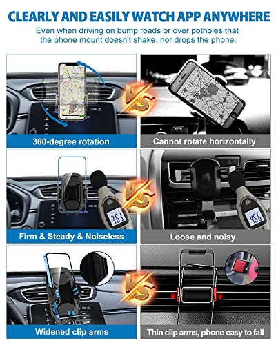 Cartist Car Phone Holder Mount Fit for Toyota RAV4 2019-2023 Accessories Adjustable Air Vent Mount Holder Cradle (ONLY Fit Danger Button Have Knob Dial) Compatiable with All Smartphones