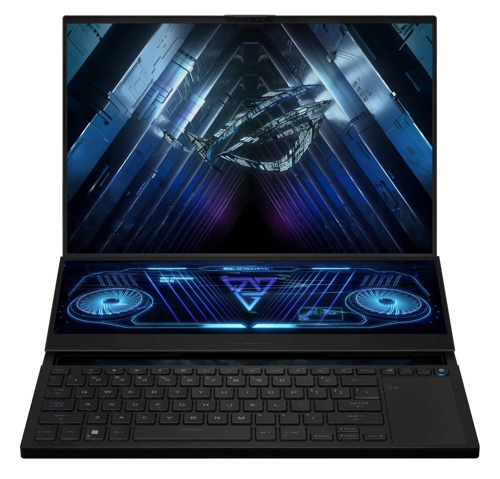 EXCaliberPC 2023 ASUS ROG Zephyrus Duo 16 GX650PY-XS97 (AMD Ryzen 9 7945HX, 32GB RAM, 2TB NVMe SSD, RTX 4090 16GB, 16" QHD+ 240Hz 3ms, Windows 11 Pro) Gaming Laptop