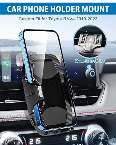 Cartist Car Phone Holder Mount Fit for Toyota RAV4 2019-2023 Accessories Adjustable Air Vent Mount Holder Cradle (ONLY Fit Danger Button Have Knob Dial) Compatiable with All Smartphones