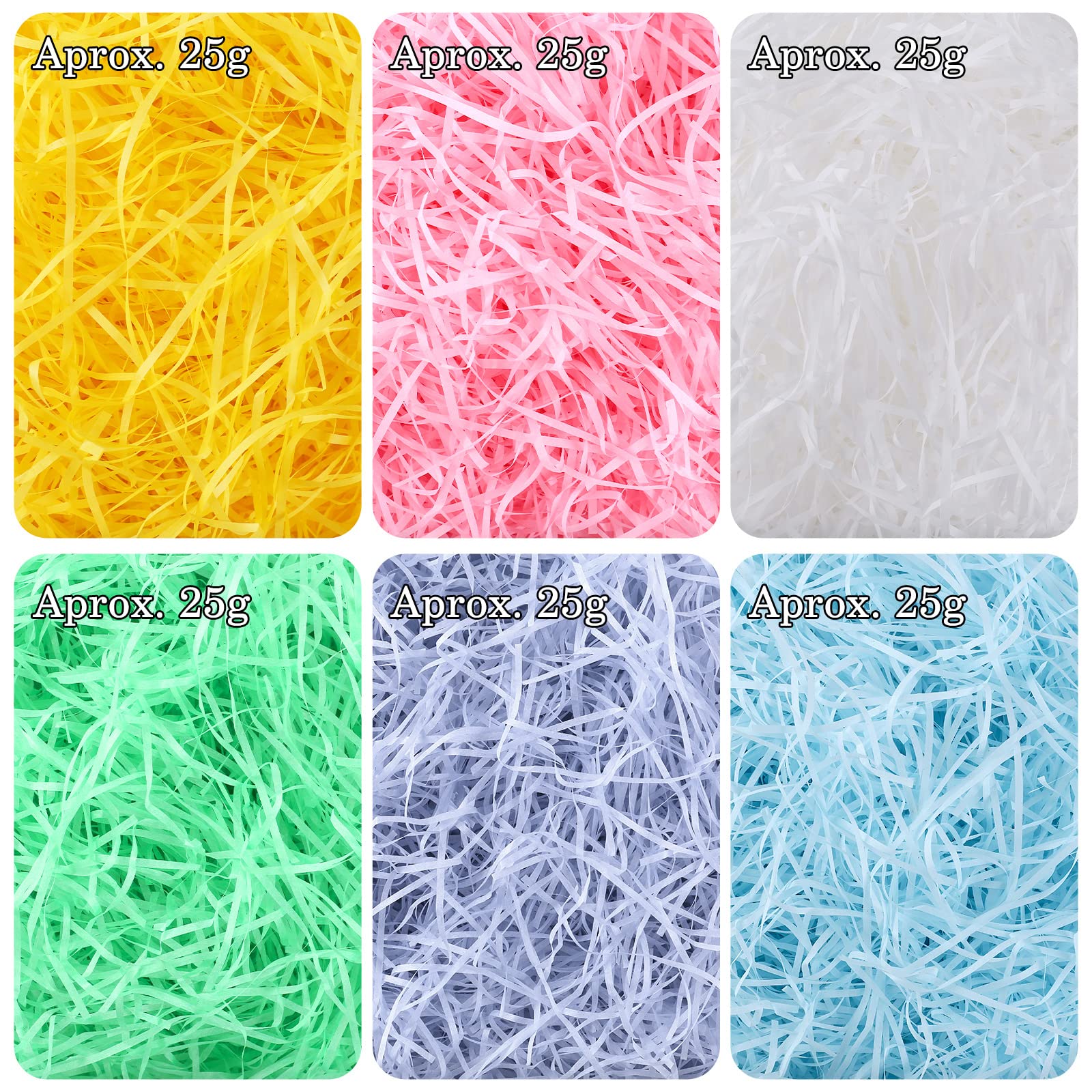 FUSHENMU Easter Grass Craft Shredded Tissue Raffia Paper Grass Shred Paper for Easter Basket Filler Gift Wrapping Supply