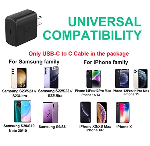 Samsung Super Fast Charger Type C 45W GaN Power USB C Charger PPS/PD Charging Block & 6.6FT Cable for Samsung Galaxy S23 Ultra/S23/S23+/S22/S22 Ultra/S22+/Note 20/S20/S21/S10, Galaxy Tab S7/S8