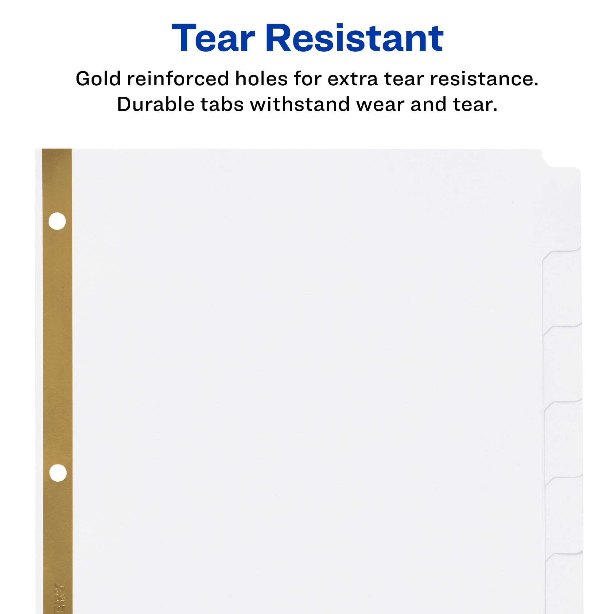 Avery 8-Tab Binder Dividers, Write & Erase White Big Tabs, 1 Set (23078)