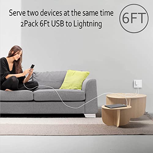 iPhone 13 14 Fast Charger [Apple MFi Certified] 35W Dual USB C Port Compact Power Adapter Foldable Wall Charger Block with 2Pack 6FT USB C to Lightning Charging Cable for iPhone14/13/12/11Pro Max/XR/8