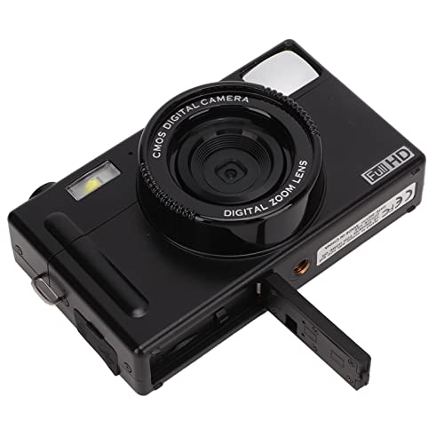 FHD 1080P 20MP Mini Digital Camera, Micro Single Camera with 3in LCD Display Monitor 16X Digital Zoom, 24MP Vlogging Camera Rechargeable Point and Shoot Camera for Kids Teens Elders(Black)