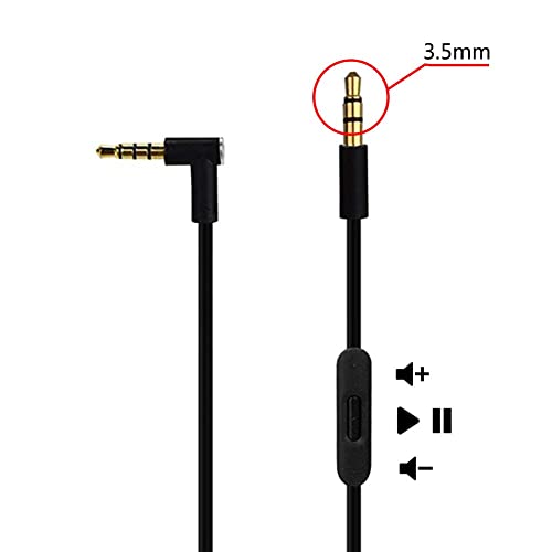 Original Replacement AUX Audio Cable Cord for Beats by Dre Headphones Solo/Studio/Pro/Wireless/Mixr with MIC Black(Discontinued by Manufacturer)+Replacement Charger Cable for Beats by Dr Dre and Pill
