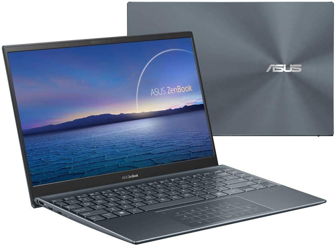 ASUS ZenBook 13 Ultra-Slim Laptop, 13.3โ FHD NanoEdge Bezel Display, Intel Core i7-1065G7, 8GB LPDDR4X RAM, 512GB PCIe SSD, NumberPad, Thunderbolt, Wi-Fi 6, Windows 10 Home, Pine Grey, UX325JA-DB71