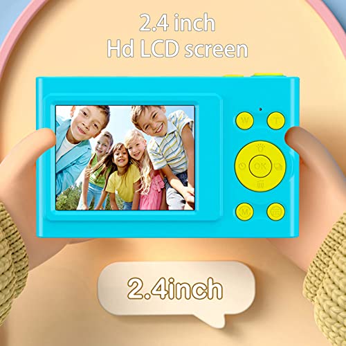 Kids Camera for Boys and Girls Digital Camera with Memory Card 16X Zoom Vlogging Camera 1080P Video Recorder with Multiple Unique Functions Great Birthday Electronic Toys for Children (Blue 32GB)