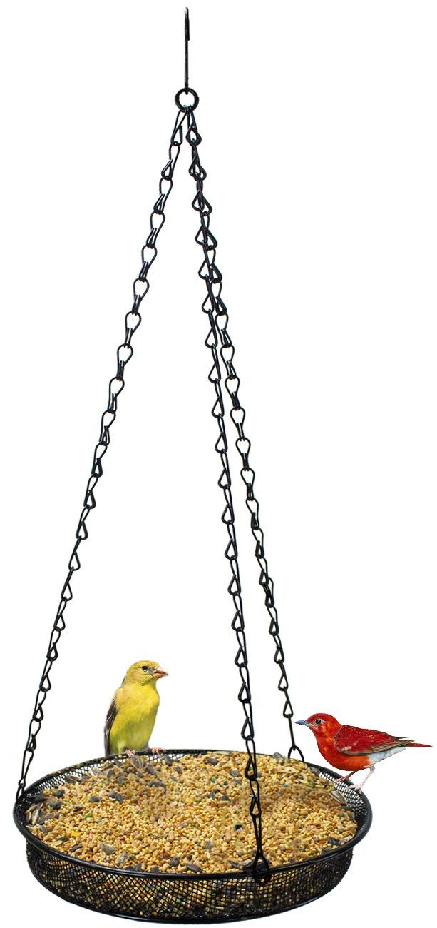 Sorbus Bird Feeder Hanging Tray, Seed Tray for Bird Feeders, Great for Attracting Birds Outdoors, Backyard, Garden (Black)