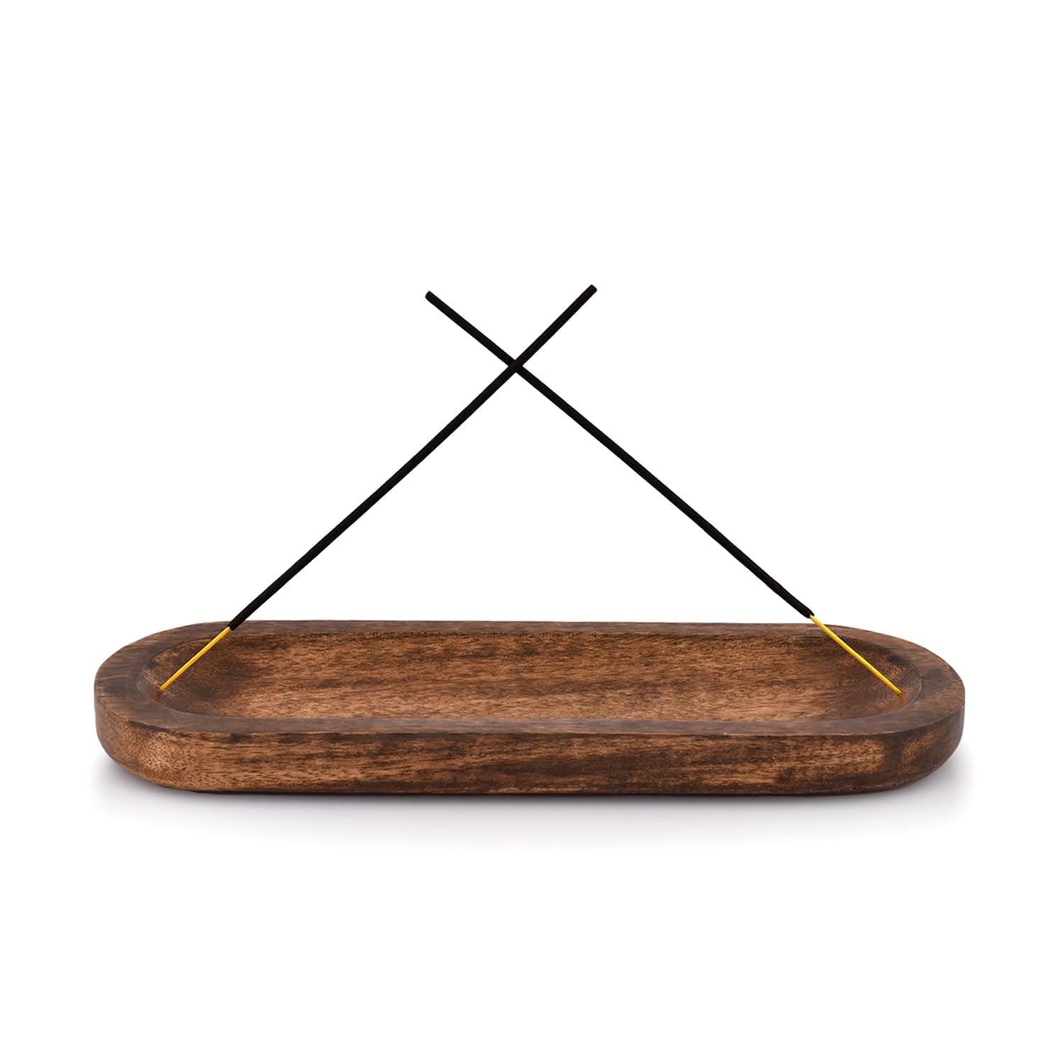 Kaizen Casa Incense Burner Stick Holder Ash Catcher Wooden Handmade Modern Gift Wood Home Decor Size 11 X 4 X 1.2Inches