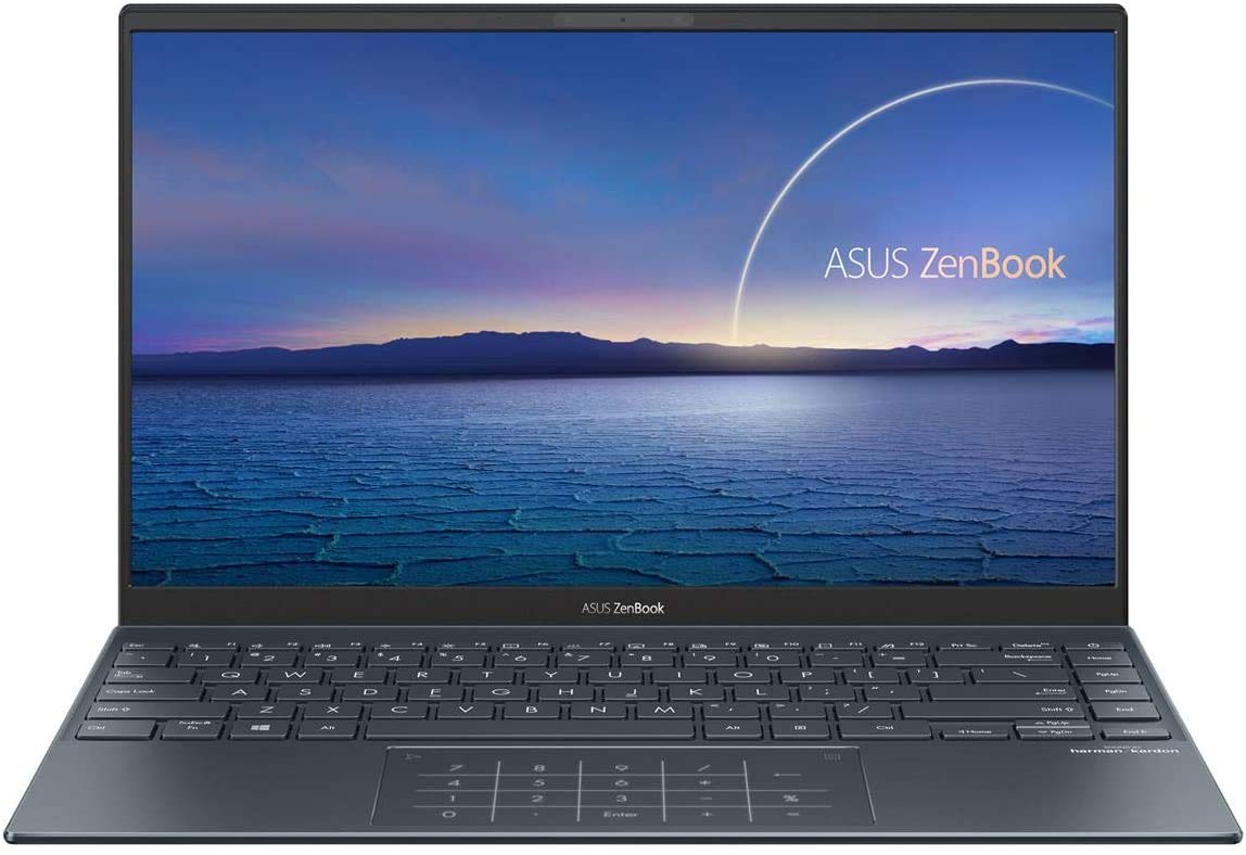 ASUS ZenBook 13 Ultra-Slim Laptop, 13.3โ FHD NanoEdge Bezel Display, Intel Core i7-1065G7, 8GB LPDDR4X RAM, 512GB PCIe SSD, NumberPad, Thunderbolt, Wi-Fi 6, Windows 10 Home, Pine Grey, UX325JA-DB71