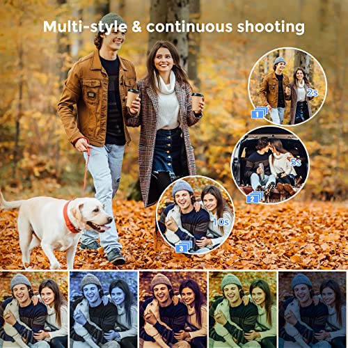 Digital Camera, RUAHETIL Autofocus FHD 1080P 36MP Vlogging Camera for Kids, 16X Zoom 2 Charging Modes Kids Compact Camera Point and Shoot Camera for Kids Teens Students(Silver)