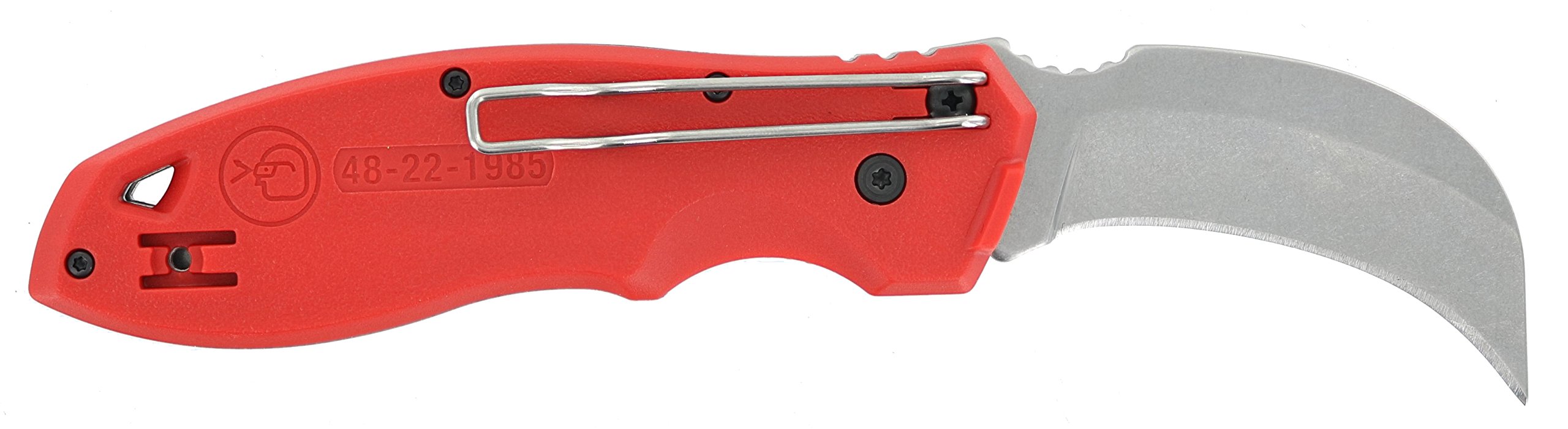 Milwaukee 48-22-1985 Fastback Hawk Bill Folding Knife w/Belt Clip and Lanyard Hole