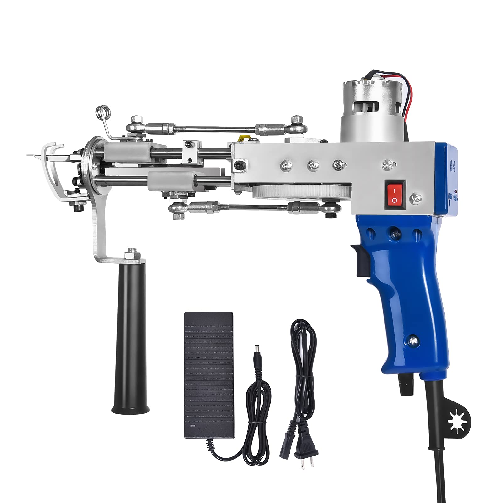 Cut Pile Rug Tufting Gun, Electric Carpet Weaving Flocking Machine Handheld Knitting Rug Gun Machine Starter Kit 100V-240V 7-19mm