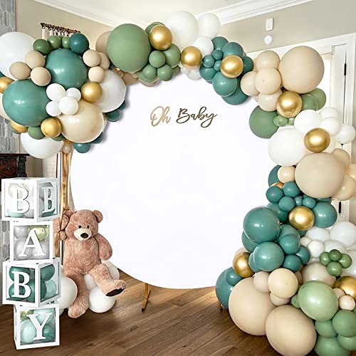 White Round Backdrop 6.5x6.5ft Polyester White Circle Backdrop Cover for Wedding Birthday Parties Baby Shower Photography Background