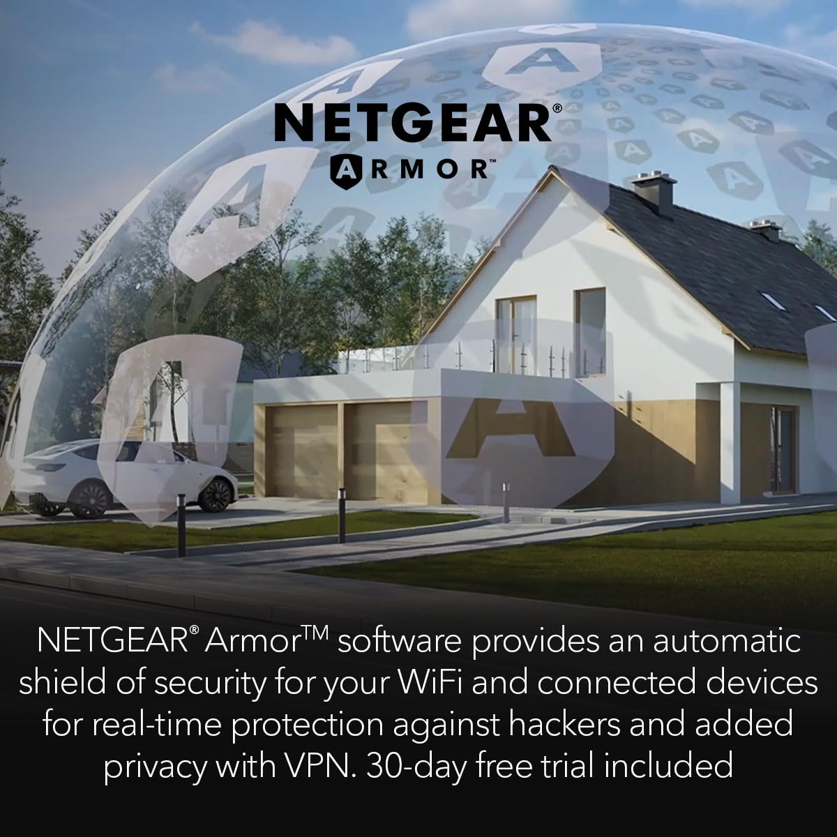 NETGEAR Orbi Quad-Band WiFi 6E Mesh Network System (RBKE963B) - Router +2 Satellite Extenders, Security Features, Up to 10.8Gbps, Coverage up to 9,000 sq.ft., 200 Devices, 10 Gig Internet Port, Black