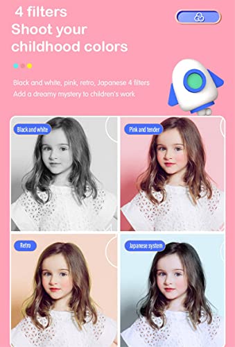 Kids Camera Vlogging Camera Video Digital DV Camera MP3 for Boys Girls Mini Gift 16x Zoom Photography (No Card,Blue)