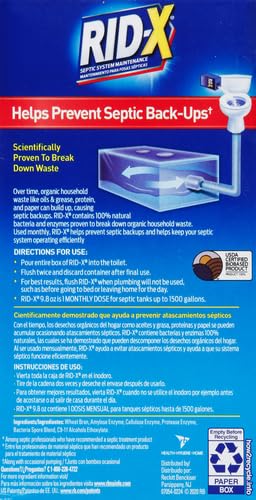 RID-X Septic Treatment, 1 Month Supply Of Powder, 9.8 oz