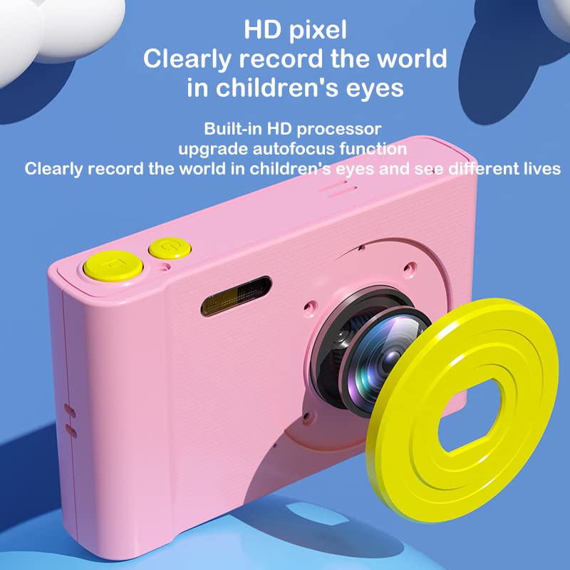 Kids Camera Vlogging Camera Video Digital DV Camera MP3 for Boys Girls Mini Gift 16x Zoom Photography (No Card,Blue)