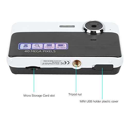 Camera Mini Portable 40MP Digital Camera 2.4 Inch IPS Screen Mini Video Camera with 16x HD Digital Zoom 32GB Video Camera (Blue) (Color : Black)