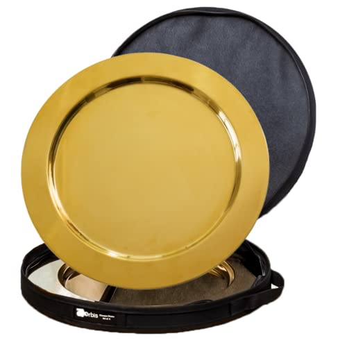 ORBIS Stainless Steel 13 Inch Gold Charger Plates, Set of 6 Dinner Chargers, Includes a Protective Case, Elegant and Luxury Decorative Chargers for Dinner Plates