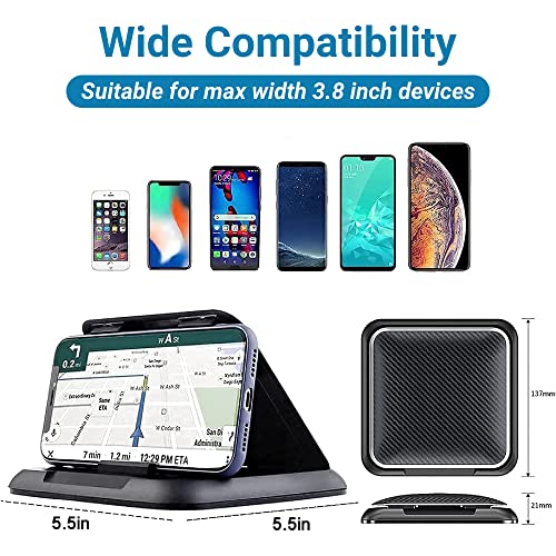 Leaflai Silicone Car Dashboard Phone Holder Mount, Anti-Slip Car Phone Mount Silicone Car Pad,Non Slip Phone Pad for Car Compatible with iPhone 14 Samsung Galaxy Android Smartphone, GPS
