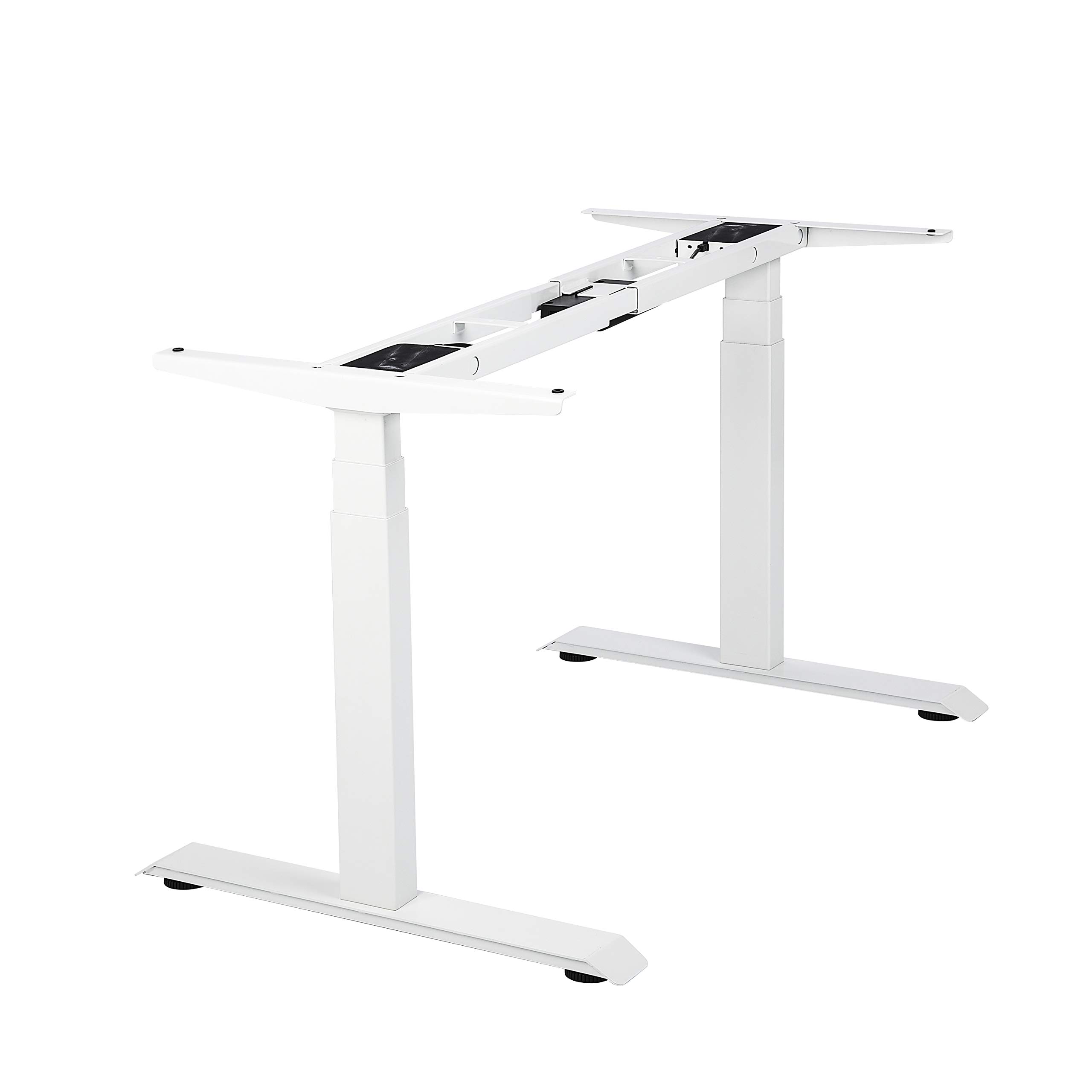 VWINDESK VJ201-S3 Electric Height Adjustable Sitting Standing Desk Frame Only/Sit Stand - Dual Motors 3 Segment Motorized Desk Base Only,White