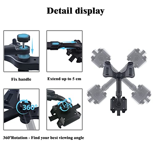 TOGETDREAM Car Rear View Phone Holder Mount, 360°Rotatable Retractable Rearview Mirror Phone Holder for Car, GPS Holder Car Phone, Compatible with iPhone, Samsung, Moto, Huawei, Nokia, LG
