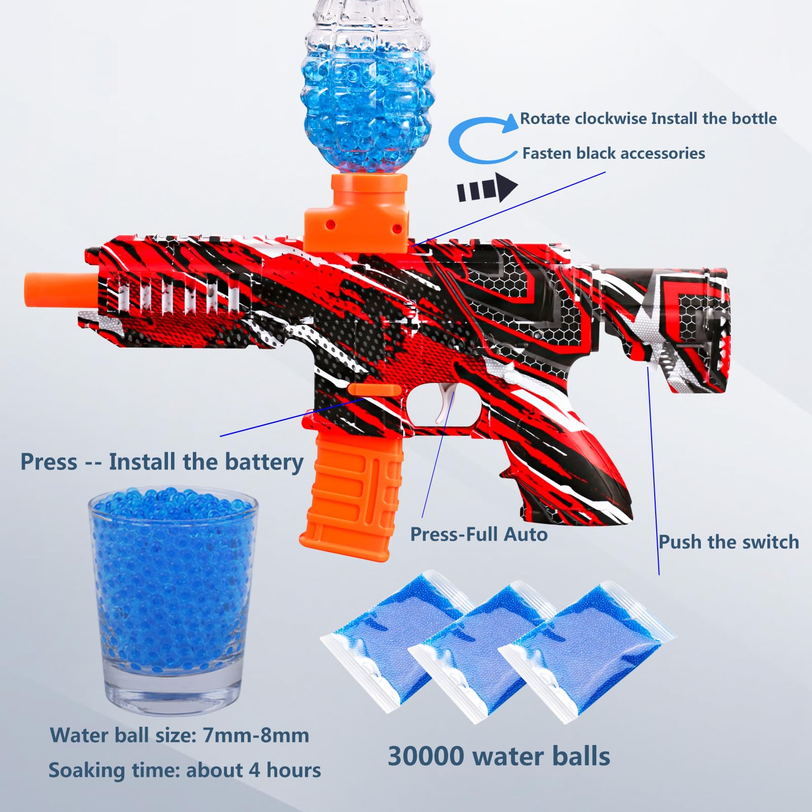 Toy Pirate Foam Blaster for Kids with Soft Foam Darts 20pcs Themed Pirate Buccaneer Costume Accessory for Boys Teen Old Year Ages Gift (red)