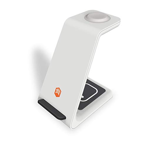 STM ChargeTree - Multi-Device Wireless Charging Station for iPhone/Samsung/Android, AirPods, Apple Watch - Qi Certified Charging Stand - White (stm-931-283Z-01)