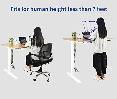 VWINDESK VJ201-S3 Electric Height Adjustable Sitting Standing Desk Frame Only/Sit Stand - Dual Motors 3 Segment Motorized Desk Base Only,White
