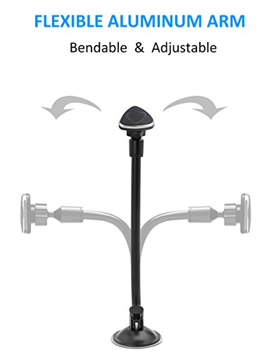 EXSHOW Car Phone Holder, Magnetic Windscreen Car Mount, Flexible Long Arm Windshield Suction Phone Cradle with Dashboard Base for iPhone xr xs x 8 Plus Huawei Mate 10 9 Honor Samsung S10 S9+ Note etc