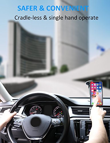 EXSHOW Car Phone Holder, Magnetic Windscreen Car Mount, Flexible Long Arm Windshield Suction Phone Cradle with Dashboard Base for iPhone xr xs x 8 Plus Huawei Mate 10 9 Honor Samsung S10 S9+ Note etc