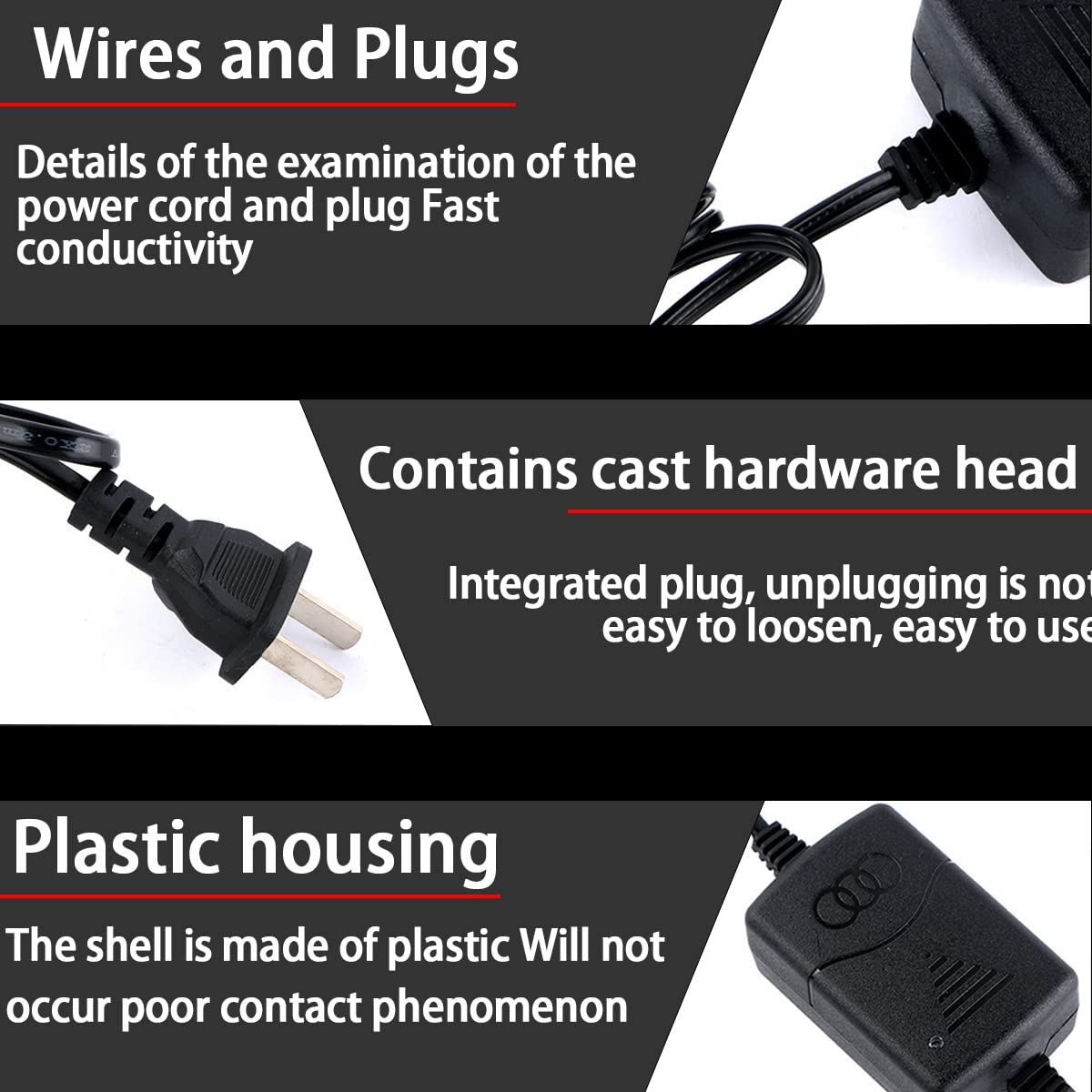 12V Sealed Lead Acid Battery Charger, 1300mA SLA Charger Adapter, Short Circuit Protection and LED Indicator Light, Automotive Accessories for Car, SUV, Tractor, Motorcycle