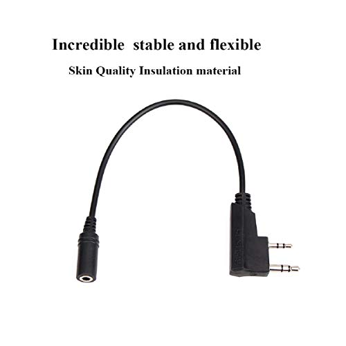 Retevis Earpiece Adapter for Walkie Talkie,2 Pin to 3.5mm Headset Adapter Only Compatible RT22 RT21 RT27 RT7 H-777 H777S RT18 RT19 RT22S(Not Fit for Other Brand) 2 Way Radio (5 Pack)