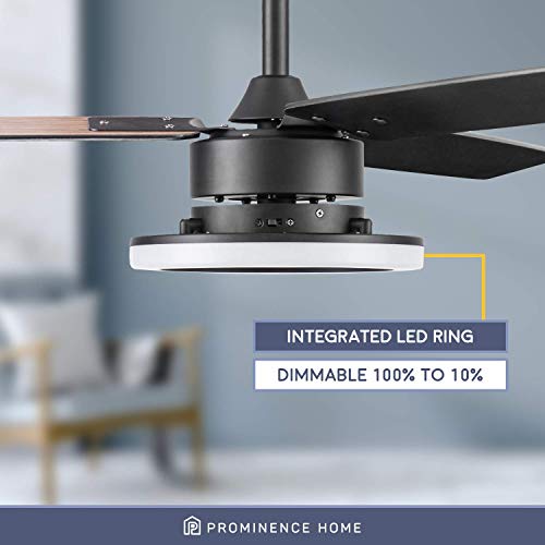 Prominence Home 51461-01 Orbis Ceiling Fan, 52, Matte Black