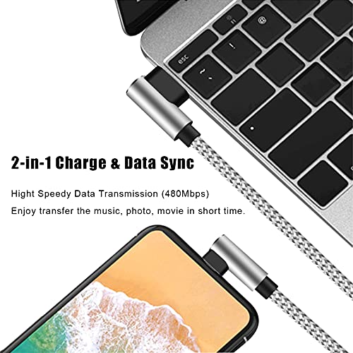 finekeep 90 Degree iPhone Charger Cable10FT 3 Pack Heavy Duty iPhone Charger Nylon Braided Fast Charging Cord Compatible with iPhone 121111 ProXS MaxXRX876s Plus5SE (Grey)