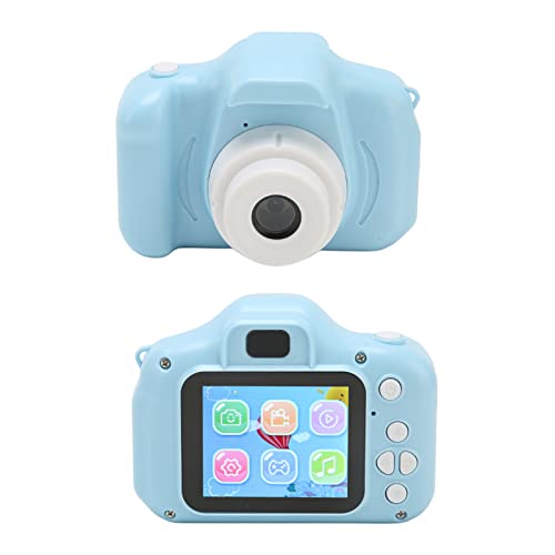 Emoshayoga Toddler Camera, Blue 400mAh Capacity Small Digital Camera Front Rear 8MP 1080P HD Video with 32G Memory Card for Outdoor